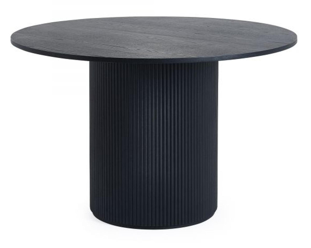Louis Black Fluted 4 Seater Round Dining Table — Trafalgar Furniture