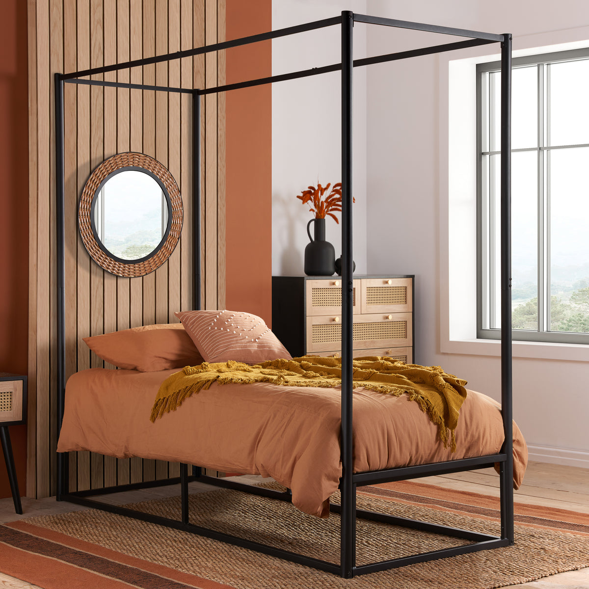 Farringdon Single Metal 4 Poster Bed — Trafalgar Furniture
